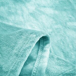 UOZZI BEDDING All-Season Teal (Light Blue) Flannel Fleece Baby Blanket for Girls & Boys - Ultra Soft Plush Thin Kids Toddler Blanket for Crib, Pram Strollers, Sofa, 100% Microfiber Polyester 27"x39"