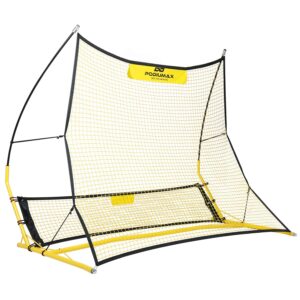 podiumax upgraded portable soccer trainer, 2 in 1 soccer rebounder net to improve soccer passing and solo skills, 6ft x 4.7ft