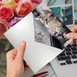 The Best Card Company - Inspirational Encouragement Card with Envelope - Cute Cat, Tiger Animal Motivation, Friendship - Aspirations C7076JFRG