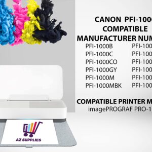 AZ SUPPLIES Compatible Ink Cartridge Replacement for Canon PFI-1000, PB,MB,C,M,Y,R,PM,GY,PC,CO,PG,B, 12 Pack