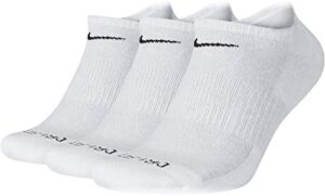 nike everyday plus cushion crew 3 pack socks white/black sx6889-100 (medium)