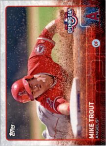 2015 topps opening day #77 mike trout angels mlb baseball card nm-mt