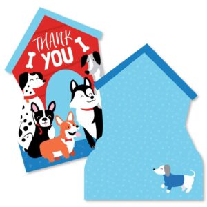 big dot of happiness pawty like a puppy - shaped cards - dog baby shower or birthday party thank you note with envelopes - set of 12