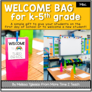 back to school | welcome bags for students kinder-5th grade