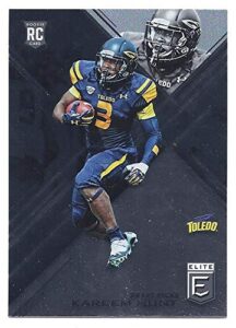 kareem hunt 2017 panini elite draft picks #184 rookie card rc toledo rockets cleveland browns football