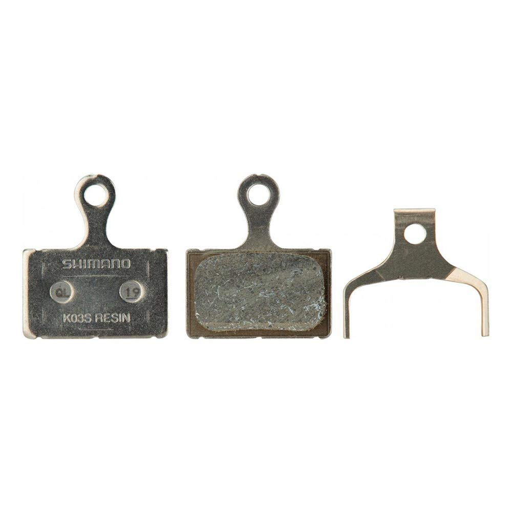 SHIMANO Spares K03S Disc Brake Pads and Spring, Steel Backed, Resin, One, One Size, 8Y898010, Black/White