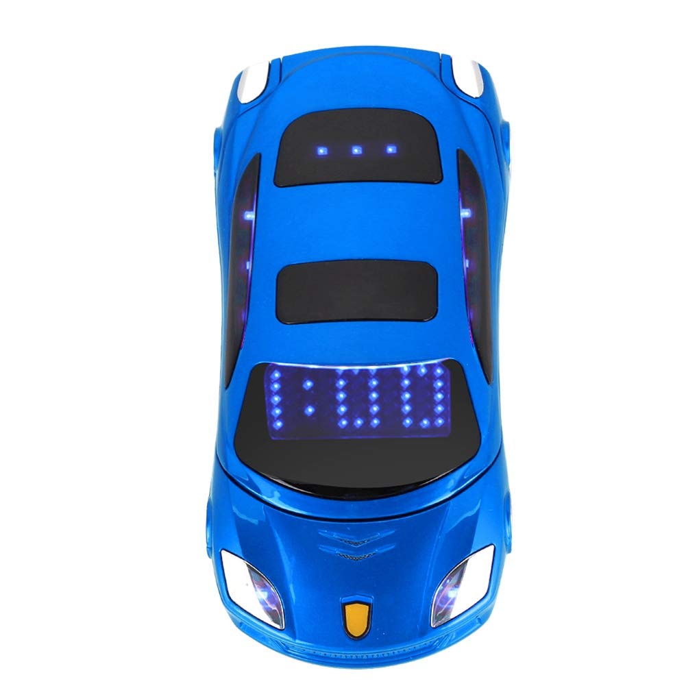 Car-Shaped Flip Phone for Senior & Kids, Flip Keypad 2G GSM Cell Phone 100-240V, Support MP3, Camera, Video Playback, Recording, Radio, Bluetooth, Calculator(Blue)