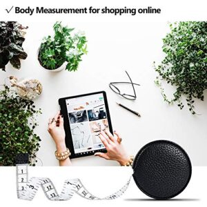 3m/120" Tape Measure Body Measuring Tape for Body Cloth Tape Measure for Sewing Fabric Tailors Medical Measurements Tape Dual Sided Leather Tape Measure Retractable (Black, 1 Pack)