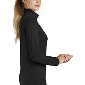 ST Ladies PosiCharge Tri-Blend Wicking 1/4-Zip Pullover XL Black Triad Solid