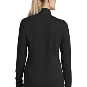 ST Ladies PosiCharge Tri-Blend Wicking 1/4-Zip Pullover XL Black Triad Solid