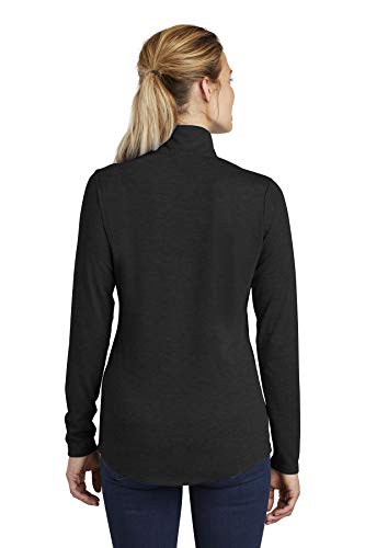 ST Ladies PosiCharge Tri-Blend Wicking 1/4-Zip Pullover XL Black Triad Solid