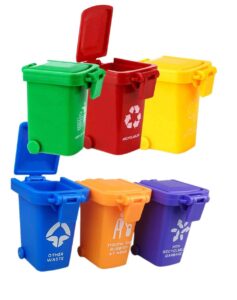 nuanmu garbage can set 6 color small trash can abs garbage truck toys