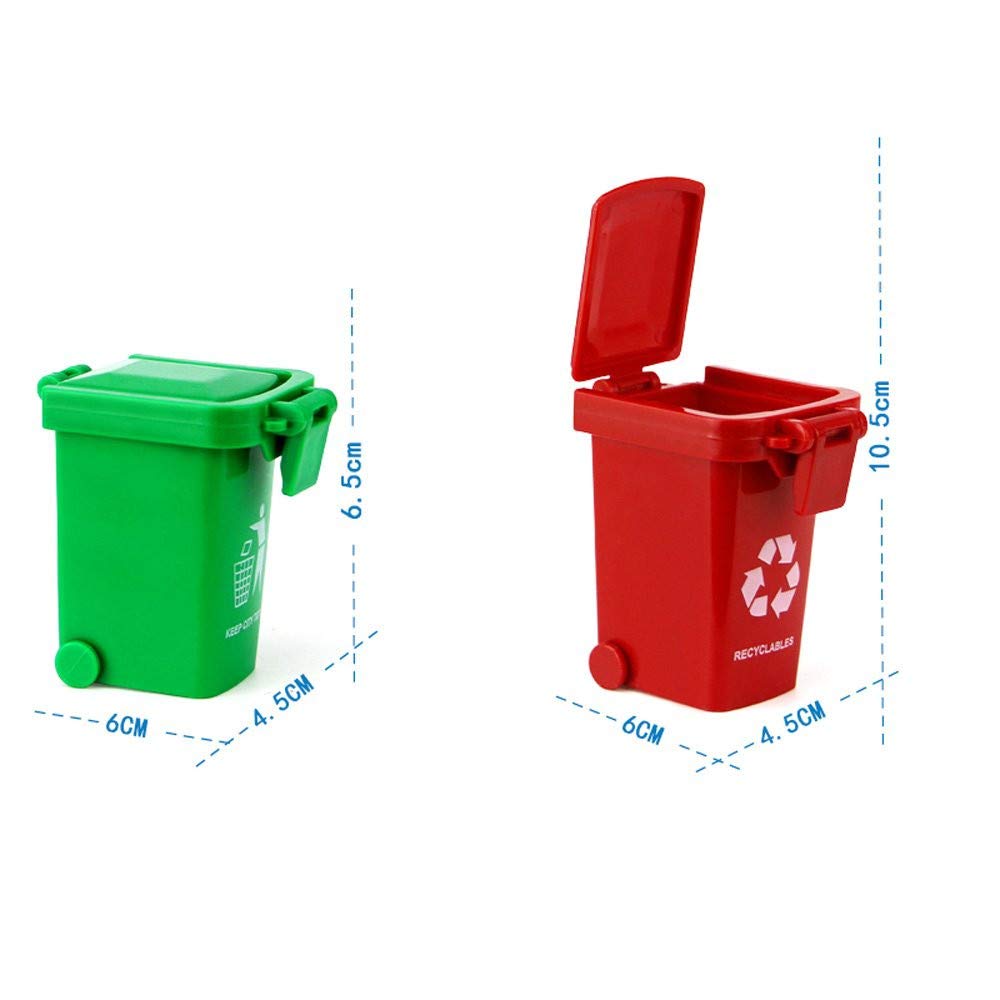 Nuanmu Garbage Can Set 6 Color Small Trash Can ABS Garbage Truck Toys