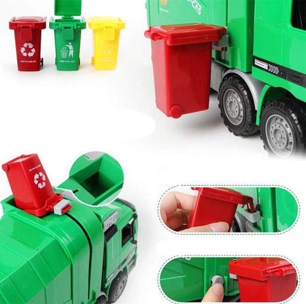 Nuanmu Garbage Can Set 6 Color Small Trash Can ABS Garbage Truck Toys