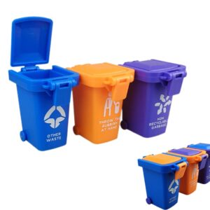 Nuanmu Garbage Can Set 6 Color Small Trash Can ABS Garbage Truck Toys