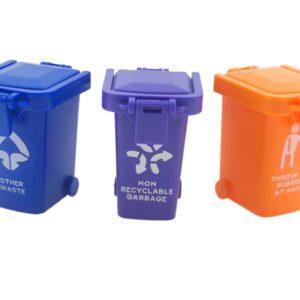 Nuanmu Garbage Can Set 6 Color Small Trash Can ABS Garbage Truck Toys