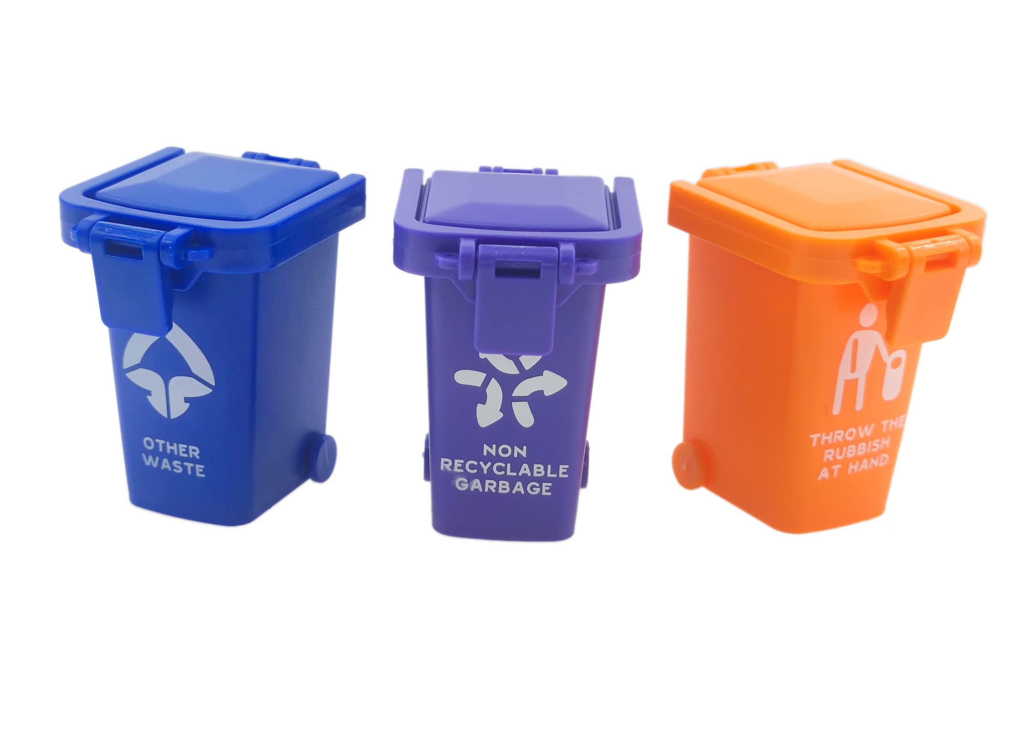 Nuanmu Garbage Can Set 6 Color Small Trash Can ABS Garbage Truck Toys