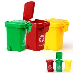 Nuanmu Garbage Can Set 6 Color Small Trash Can ABS Garbage Truck Toys