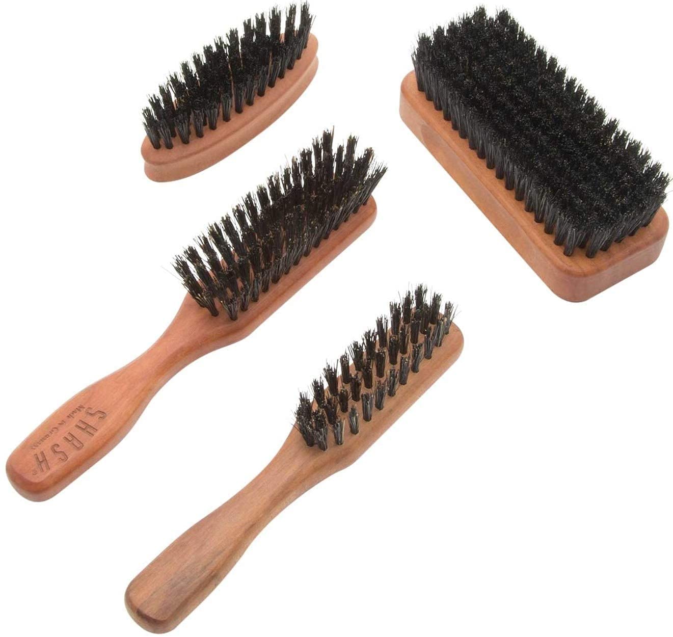 Made in Germany - SHASH The Original 100% Boar Bristle Beard Brush, Made in Germany - Naturally Conditions, Smooths and Softens Beard, Eases Itch and Irritation, Supports Healthy Growth