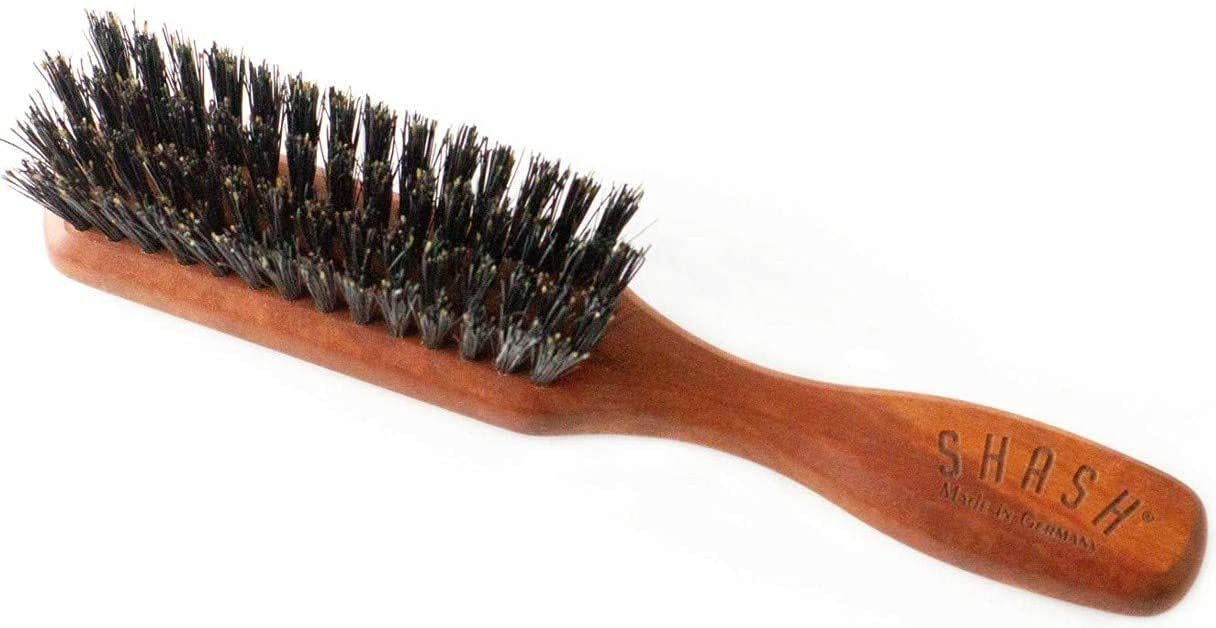 Made in Germany - SHASH The Original 100% Boar Bristle Beard Brush, Made in Germany - Naturally Conditions, Smooths and Softens Beard, Eases Itch and Irritation, Supports Healthy Growth