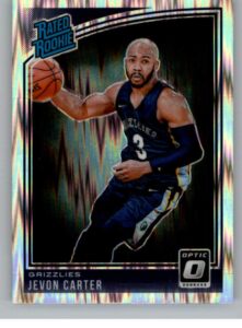 2018-19 donruss optic shock basketball #169 jevon carter memphis grizzlies rated rookie official nba trading card produced by panini