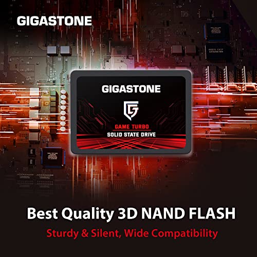 Gigastone SATA SSD 128GB 2.5 inch SSD 520MB/s Upgrade Laptop PC Memory and Storage PS4 HDD Replacement 2.5" Internal Solid State Hard Drives SATA III SLC Cache 3D NAND Game Turbo Performance