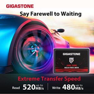 Gigastone SATA SSD 128GB 2.5 inch SSD 520MB/s Upgrade Laptop PC Memory and Storage PS4 HDD Replacement 2.5" Internal Solid State Hard Drives SATA III SLC Cache 3D NAND Game Turbo Performance