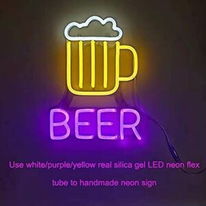 Miller Lite Neon Light Sign Lighted Beer Signs LED Neon Signs Beer Bar Pub Recreation LED Neon Lights Art Wall Decorative Sign 12v power adapter included