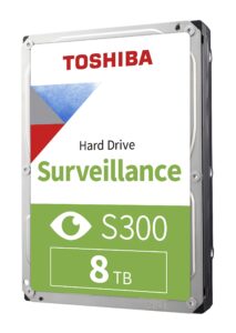 toshiba s300 8tb surveillance 3.5” internal hard drive – cmr sata 6 gb/s 7200 rpm 256mb cache - hdwt380uzsvar