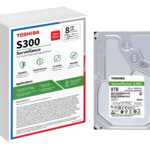 Toshiba S300 8TB Surveillance 3.5” Internal Hard Drive – CMR SATA 6 Gb/s 7200 RPM 256MB Cache - HDWT380UZSVAR