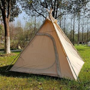 Dream House Three-Season Cotton Canvas Camping Pyramid Tent for 2~3 Person