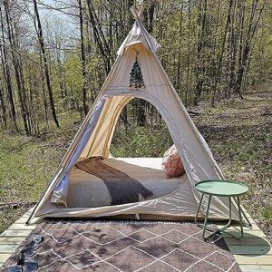 Dream House Three-Season Cotton Canvas Camping Pyramid Tent for 2~3 Person