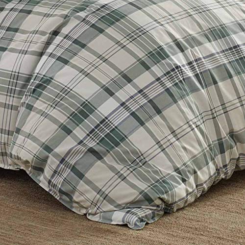 Eddie Bauer - Queen Comforter Set, Reversible Cotton Bedding with Matching Shams, Plaid Home Decor for All Seasons (Timbers Green, Queen)