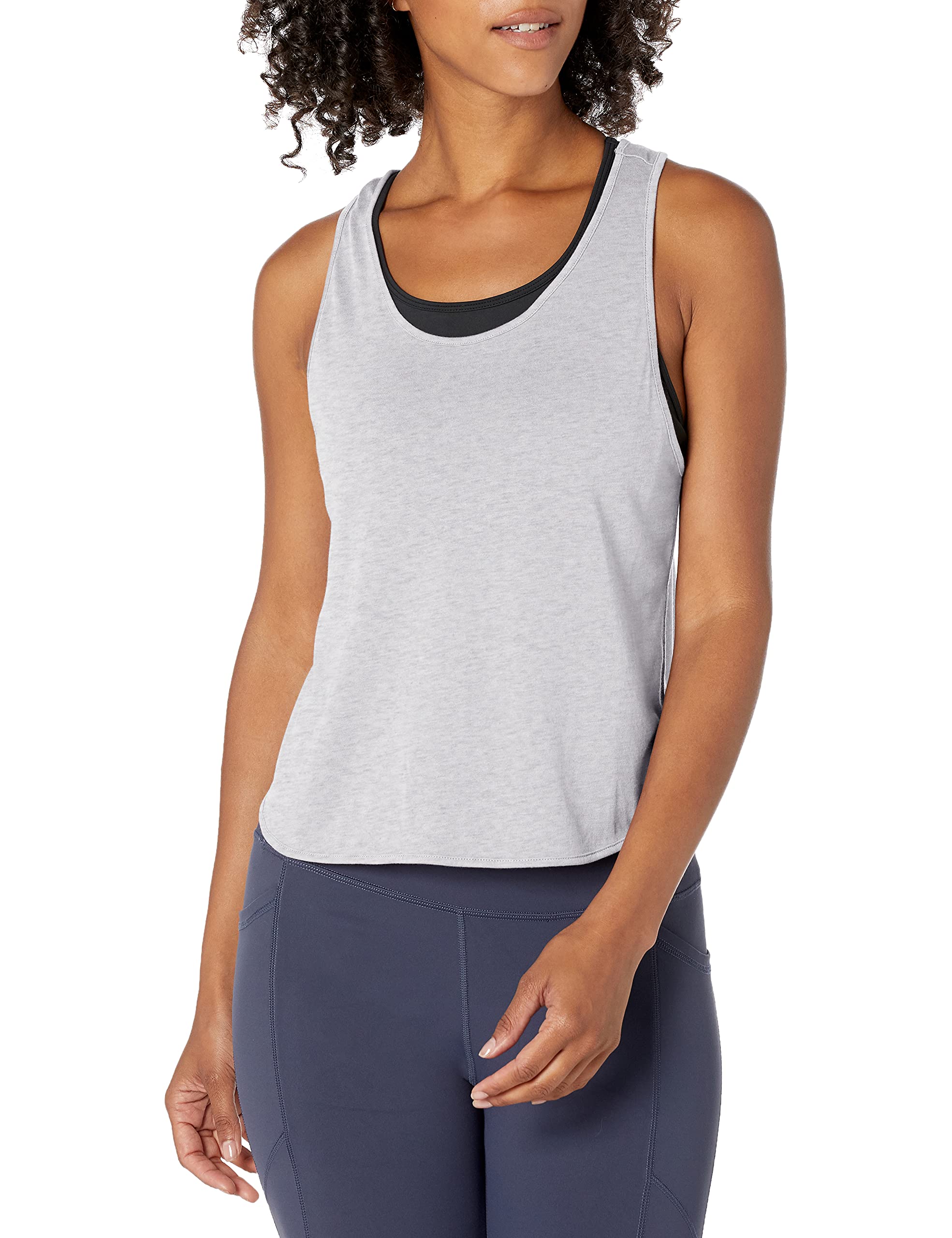 Soffe Womens Dance Crop Tank, ash X-Large