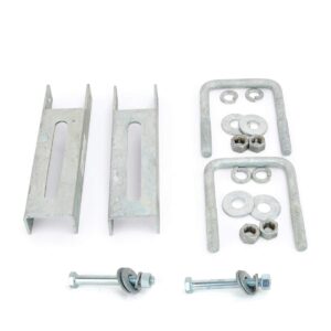 sturdy built (2) 8" galvanized vertical bunk bracket kit for 3x3 boat trailer cross members