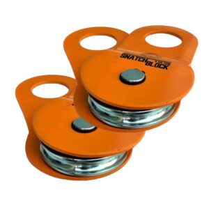 ga gearamerica snatch block (9 us ton) | double your winch pulling capacity and control direction of the pull (9 ton snatch block, 2 pack)