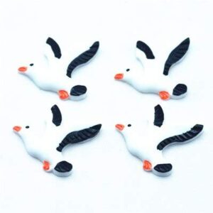 zamtac 31mmx31mm 20pcs resin flatback seagulls|flatback sea beach miniatures|summer holiday miniatures - (color: black color-20pcs)