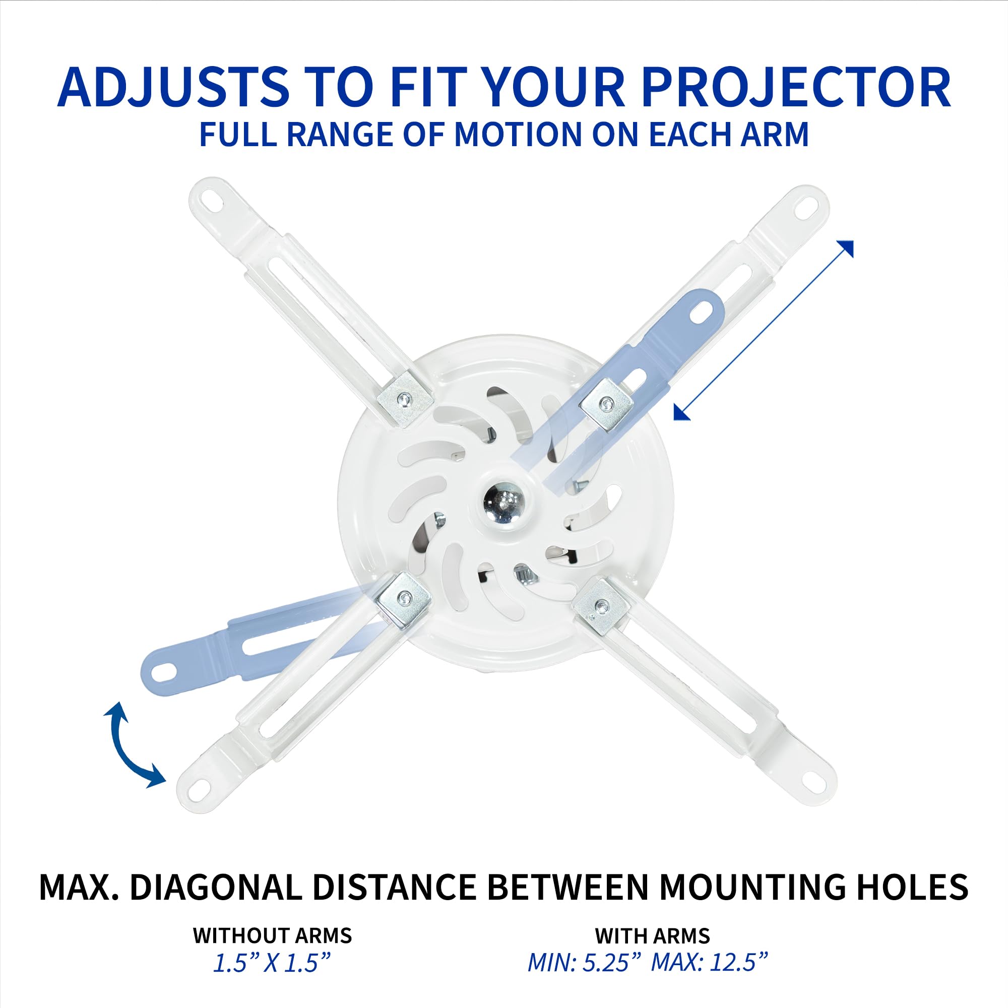 VIVO Universal Adjustable 2 x 2 feet Drop Ceiling Projector Mount, Suspended Drop-in Ceiling Projection Mounting Kit, White, MOUNT-VP07DP