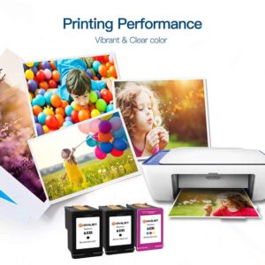 Novajet Remanufactured Ink Cartridge Replacement for HP 65 65XL (2 Black & 1 Tri-Color) Use in Deskjet 3720 3721 3722 3723 3730 3732 3752 3755 Printer