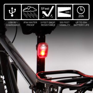 LED Safety Light, Clip On Strobe/Running Lights for Runners, Bike Tail Light with 5 Lighting Modes, High Visibility Accessories for Cycling, Hiking, Dogs and Kids (2-Pack Black)