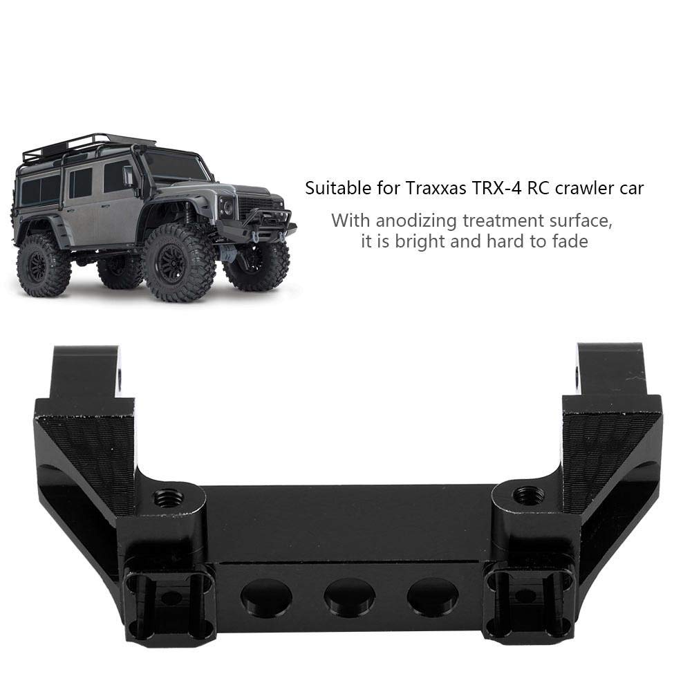 Dilwe Front Bumper Mount, Front Bumper Servo Bracket Relocation Bumper Mount Stand for Traxxas TRX-4 RC Crawler Car RC Accessoires(Black)