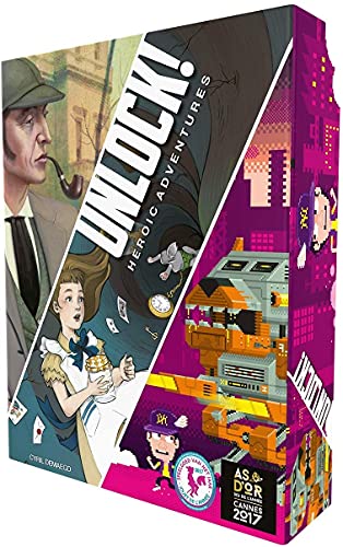 UNLOCK! Heroic Adventures Card Game | Escape Room Games for Adults and Kids | Mystery Games for Family Game Night | Ages 10 and up | 1-6 Players | Average Playtime 1 Hour | Made by Space Cowboys