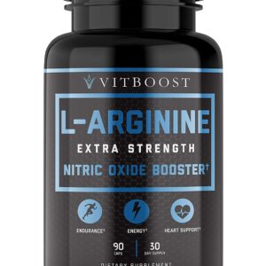 VITBOOST Extra Strength L Arginine Capsule 1500mg - Nitric Oxide Supplements for Stamina, Muscle, Vascularity & Energy - Powerful NO Booster with L-Arginine, L-Citrulline & Essential Amino Acids