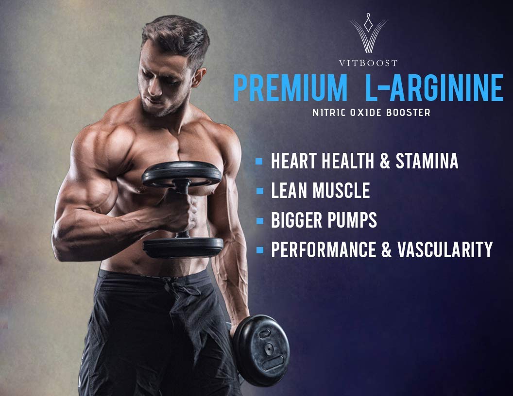 VITBOOST Extra Strength L Arginine Capsule 1500mg - Nitric Oxide Supplements for Stamina, Muscle, Vascularity & Energy - Powerful NO Booster with L-Arginine, L-Citrulline & Essential Amino Acids