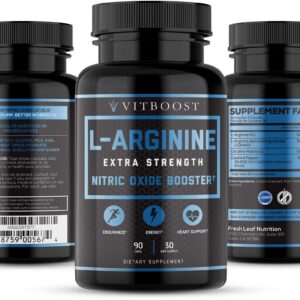 VITBOOST Extra Strength L Arginine Capsule 1500mg - Nitric Oxide Supplements for Stamina, Muscle, Vascularity & Energy - Powerful NO Booster with L-Arginine, L-Citrulline & Essential Amino Acids