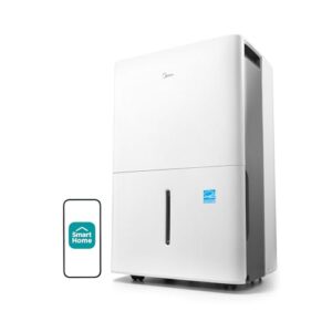 midea 3,000 sq. ft. energy star certified dehumidifier with reusable air filter 35 pint - ideal for basements, large & medium sized rooms, and bathrooms (white)