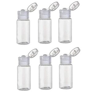 dnhcll 12 pcs 15ml/0.5oz travel size empty plastic sample bottle container with flip cap travel vial jar pot for emollient water sample shower gel makeup lotion emulsion