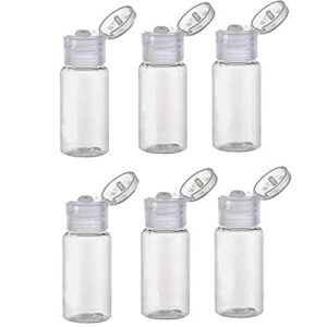 DNHCLL 12 PCS 15ml/0.5oz Travel Size Empty Plastic Sample Bottle Container With Flip Cap Travel Vial Jar Pot For Emollient Water Sample Shower Gel Makeup Lotion Emulsion