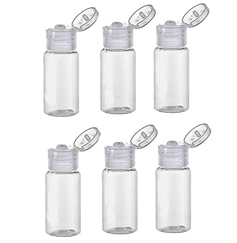 DNHCLL 12 PCS 15ml/0.5oz Travel Size Empty Plastic Sample Bottle Container With Flip Cap Travel Vial Jar Pot For Emollient Water Sample Shower Gel Makeup Lotion Emulsion