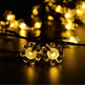 AMZSTAR Solar Sunflower String Lights, 21ft 50 Sunflower LED Christmas Light Waterproof Solar Fairy String Lights for Outdoor, Gardens, Homes, Wedding, Christmas Decoration (Warm White)